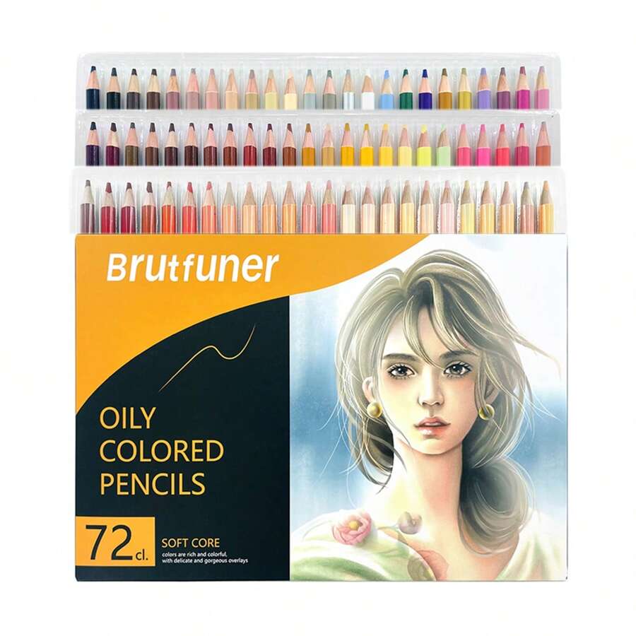 Brutfuner 72 Colors Wood Skin Tone Colored Pencils Soft Core Oil Based ...