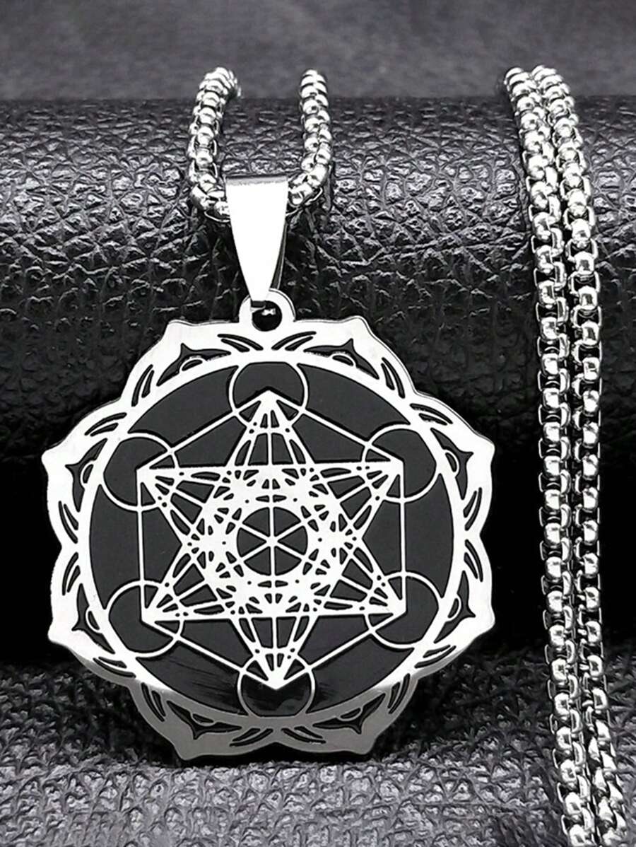 Sacred Geometry Metatron Cube Angel Seal Archangel Necklace For Women ...