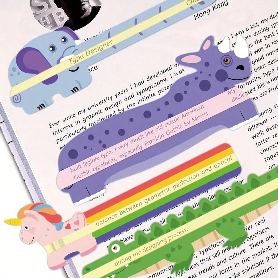 7 Pcs Guided Reading Strips, Animal Highlight Bookmarks Help With ...