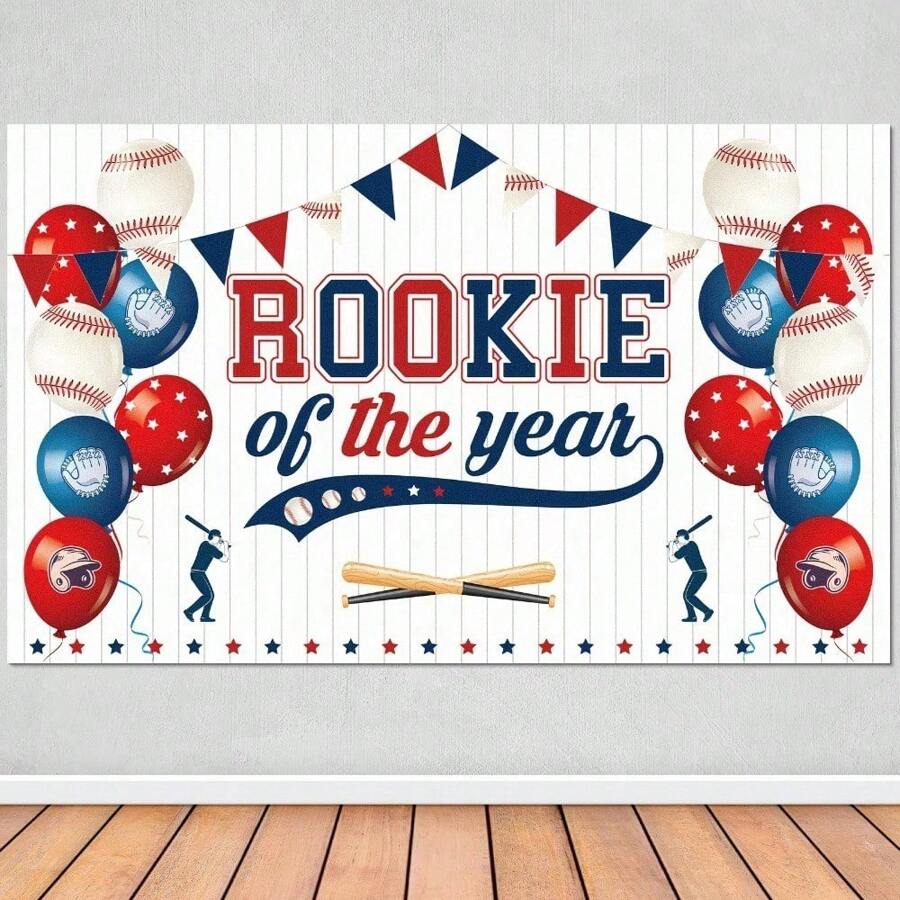 New 1st Birthday Baseball Theme Party Banner - Large Sports Celebration ...