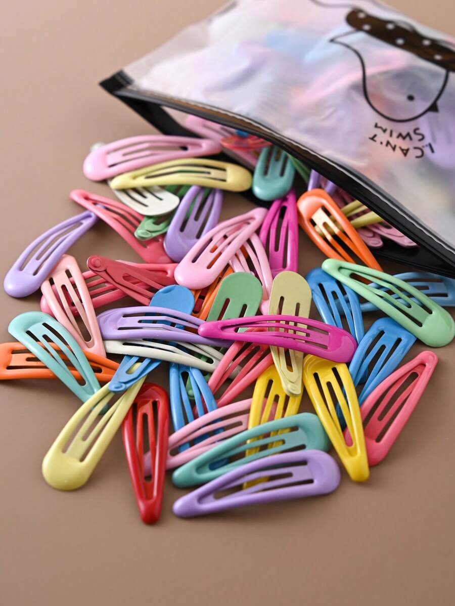 30pcs/Set Candy-Colored Hair Clips For Girls, Cute And Versatile BB ...