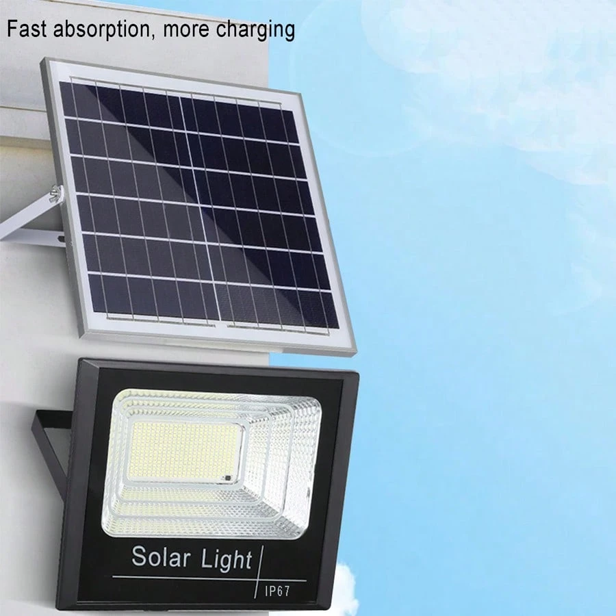 LED Solar Powered Floodlight, Dusk To Dawn Outdoor Wall Lighting, With ...