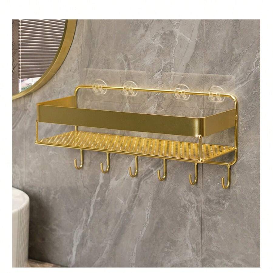 Bathroom Storage Rack, No-Drill Wall Mounted Shelf For Toilet, Vanity ...