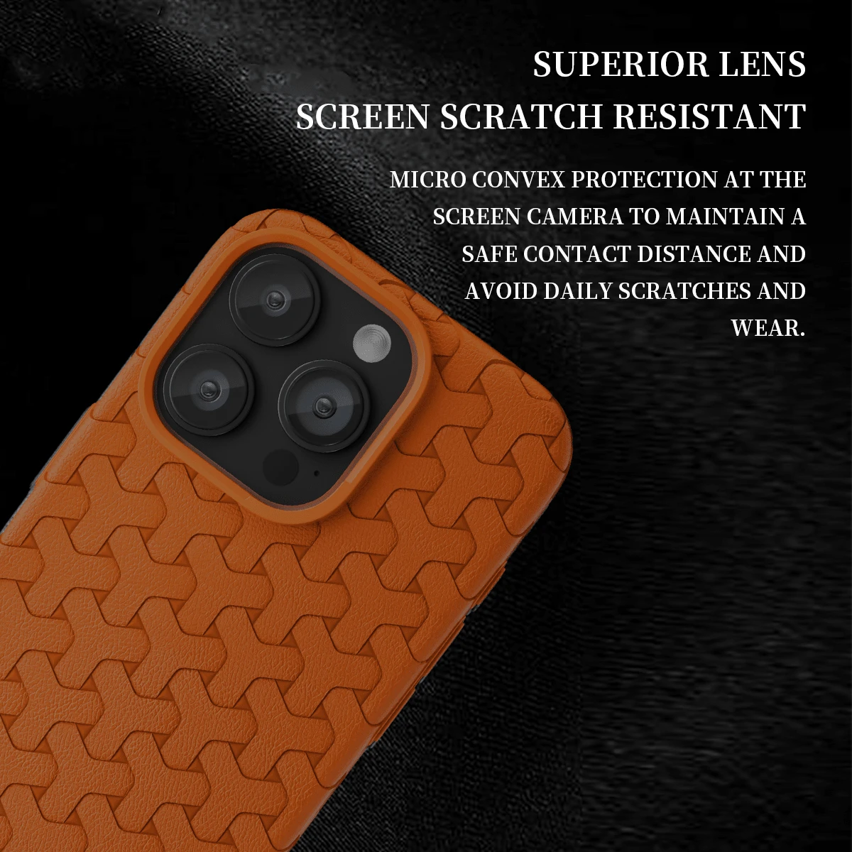 1pc Brown PU Leather Texture Phone Case, Premium Leather Grain Pattern ...