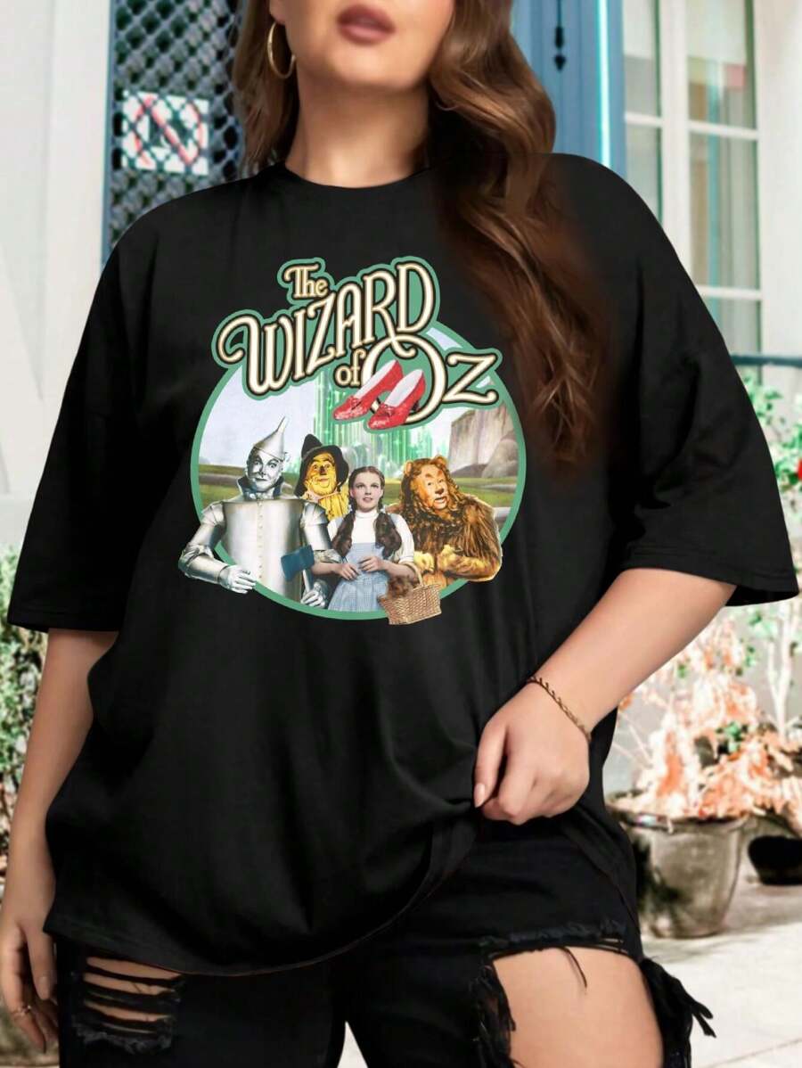 Wizard of Oz Emblem oversize women T-Shirt Dorothy Gale Cowardly Lion ...