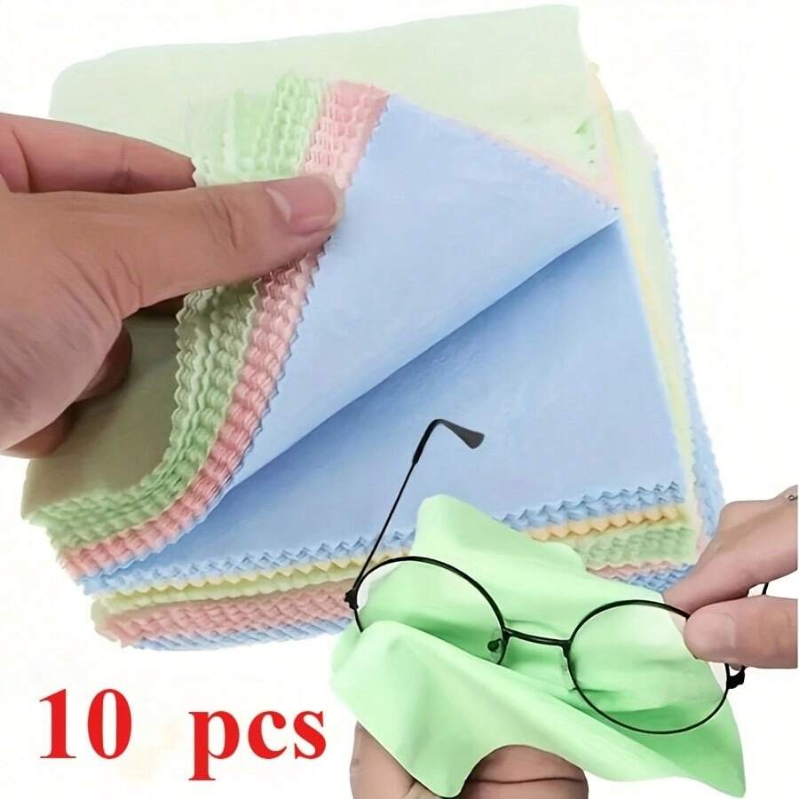 10pcs Microfiber Cleaning Cloths For Glasses, Camera Lenses ...
