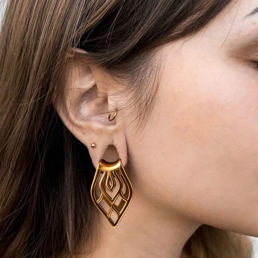 1pc Ear Hanger Weights For Stretched Ear Lobe Stainless Steel Ear ...