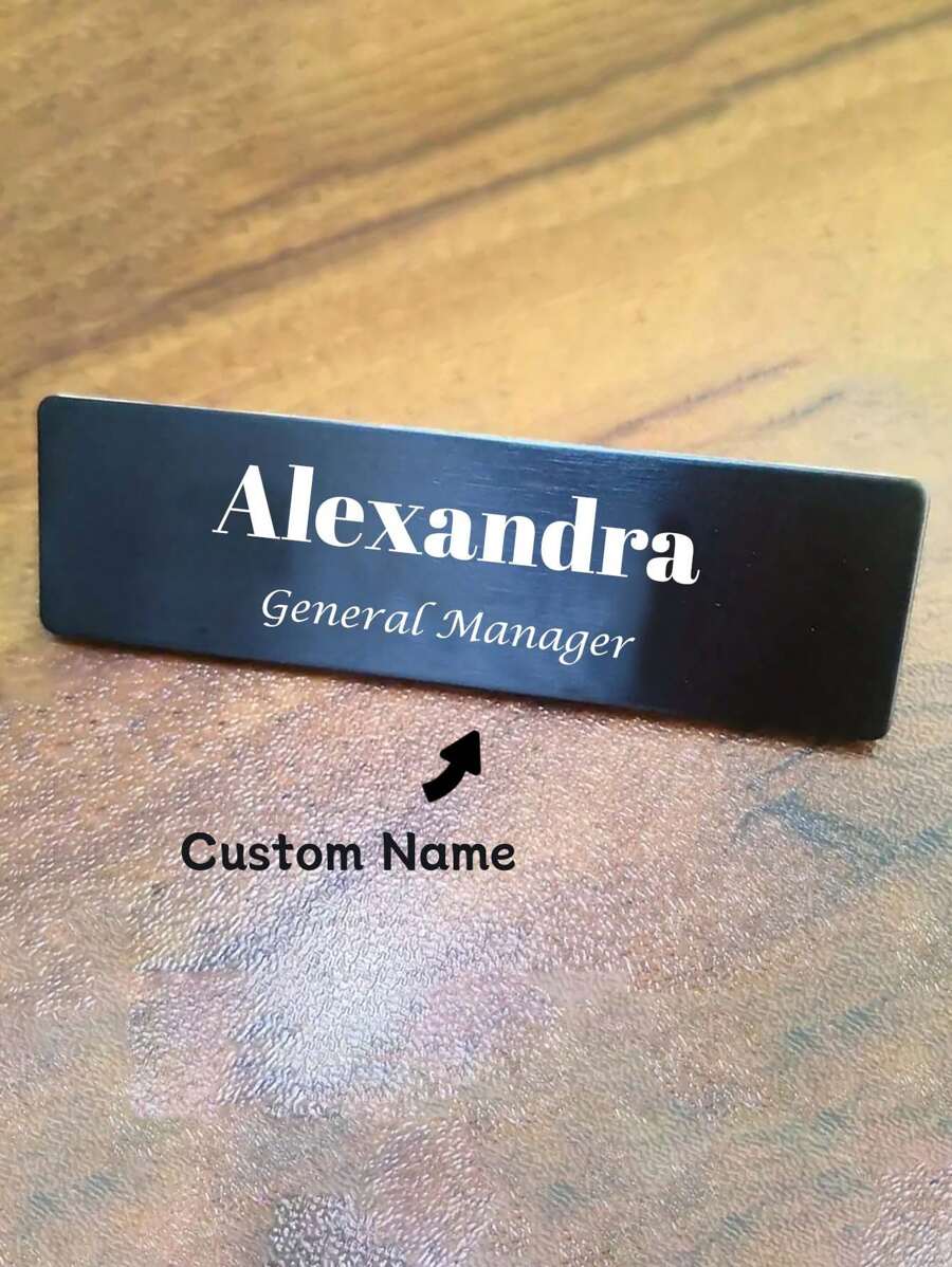 Custom Frosted Silver Gold Black Metal Badge, Nurse | Staff | President ...