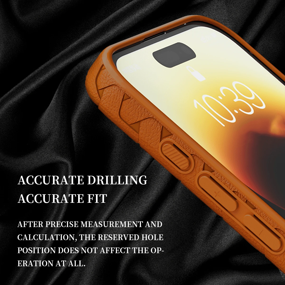 1pc Brown PU Leather Texture Phone Case, Premium Leather Grain Pattern ...