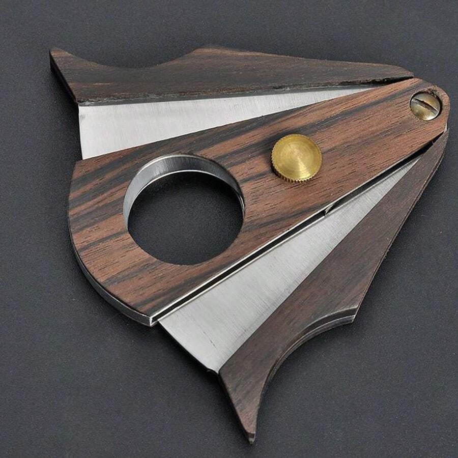 Sandalwood Cigar Cutter With Double Blade, Bat Shape Cigar Scissors ...