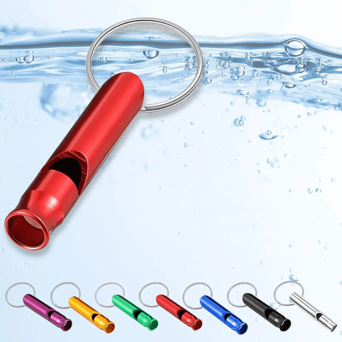(7 Pcs) Emergency Whistle With Keychain, Aluminum Emergency Survival ...