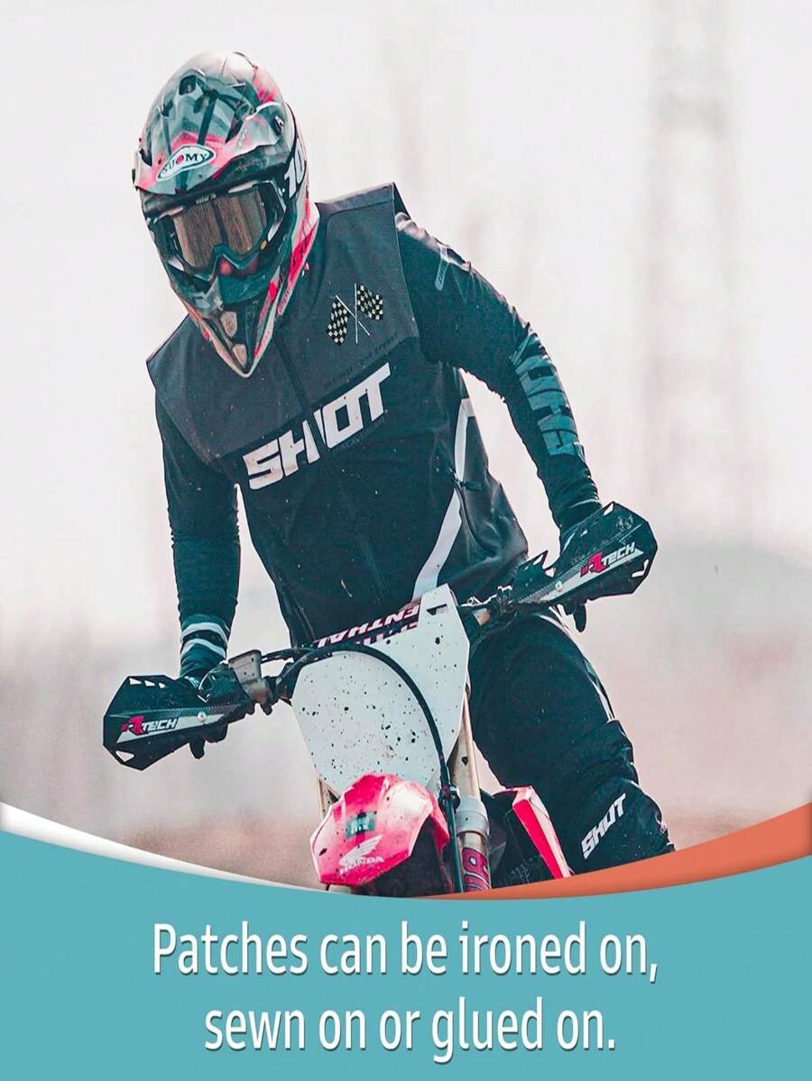 2pcs Checkered Race Flag Patches, Classic Black And White Auto Racing ...