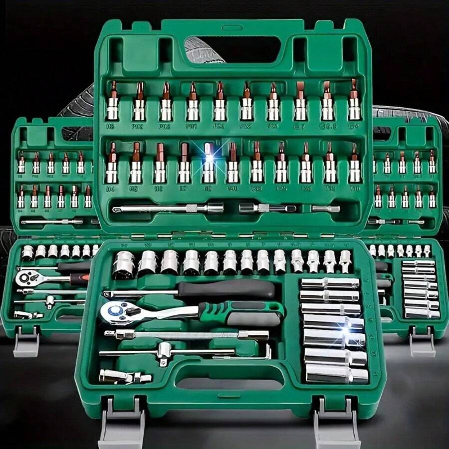 46pcs Automotive Repair Tool Set, Including Socket Wrench, Ratchet ...
