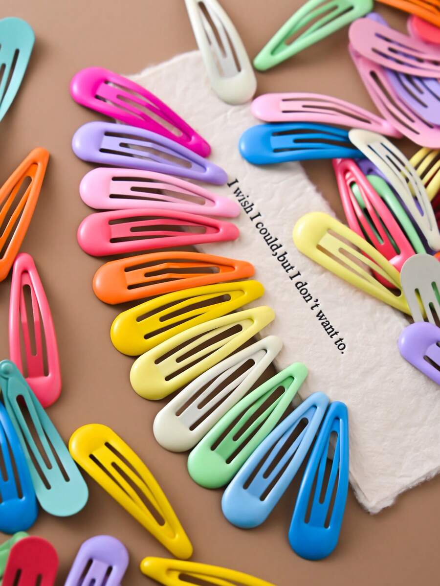 30pcs/Set Candy-Colored Hair Clips For Girls, Cute And Versatile BB ...