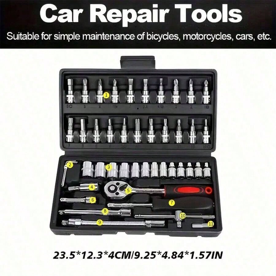 46-In-1 Ultimate Mechanic Repair Tool Kit - Advanced Ratchet Torque ...