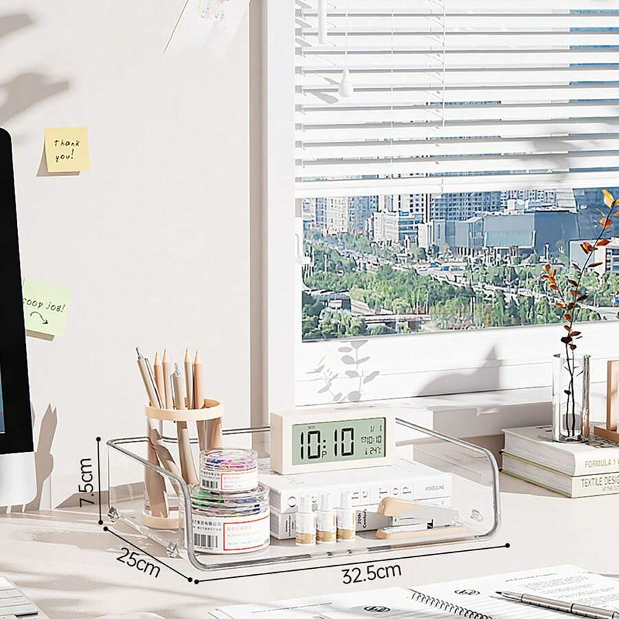 Transparent Desktop File Square Bookshelf Book Management Shelf Office ...