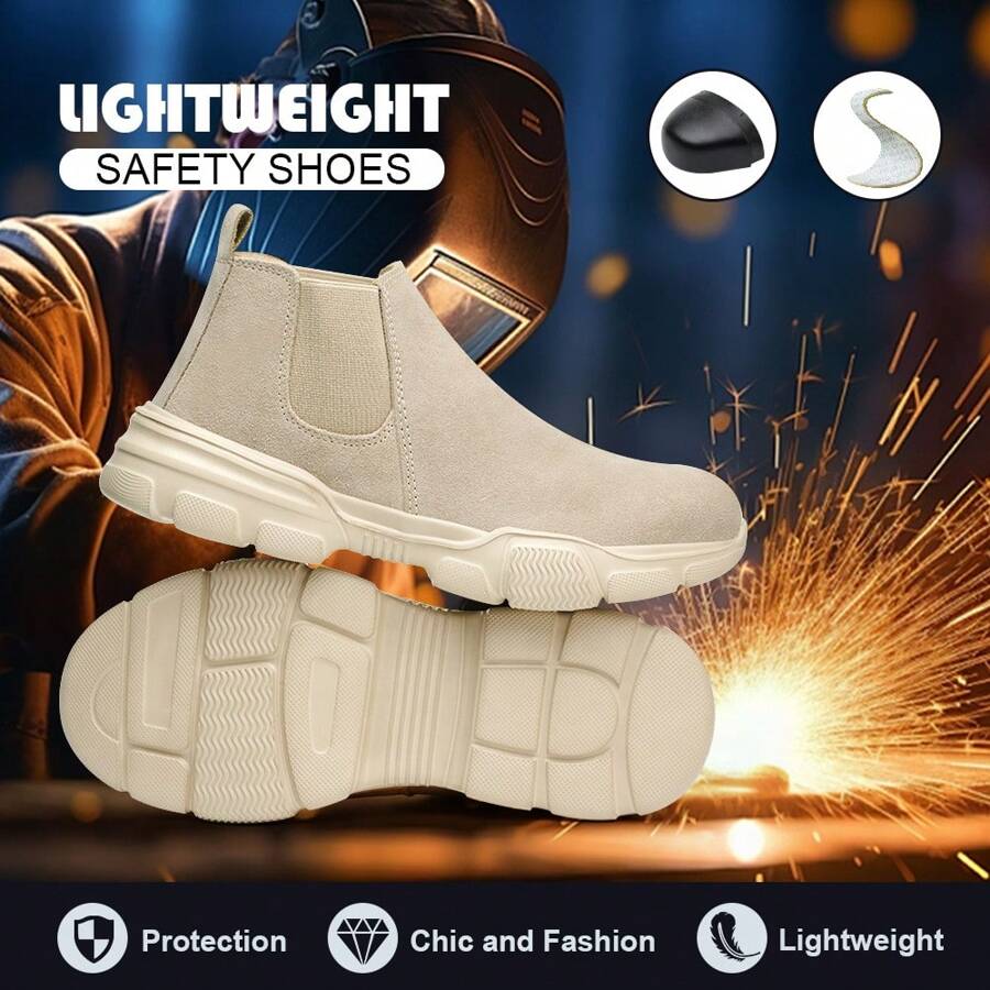 Men's Welder Safety Shoes, Steel Toe Anti-Puncture Kevlar Lightweight ...