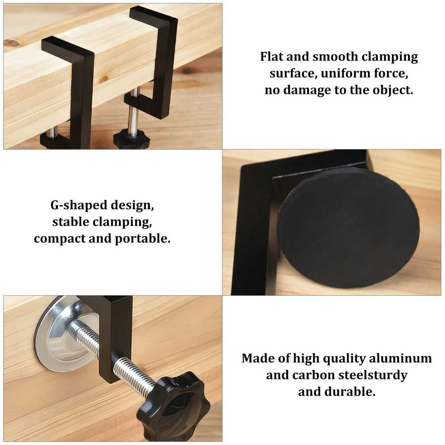 Heavy Duty Metal C-Clamps For Woodworking, Table Saw Fence Clamps With ...