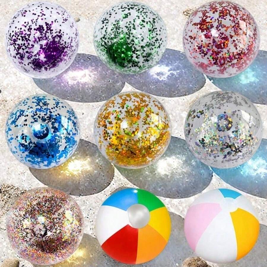 Mini Beach Ball, PVC Beach Ball Balls Inflatable Beach Swim Pool Balls ...