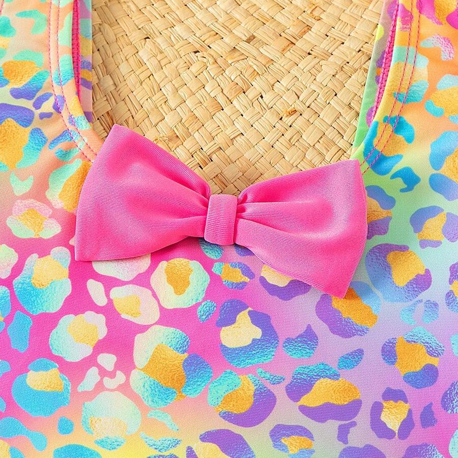 Tween Girls' New Fashion Colorful Leopard Print One-Piece Swimsuit for ...