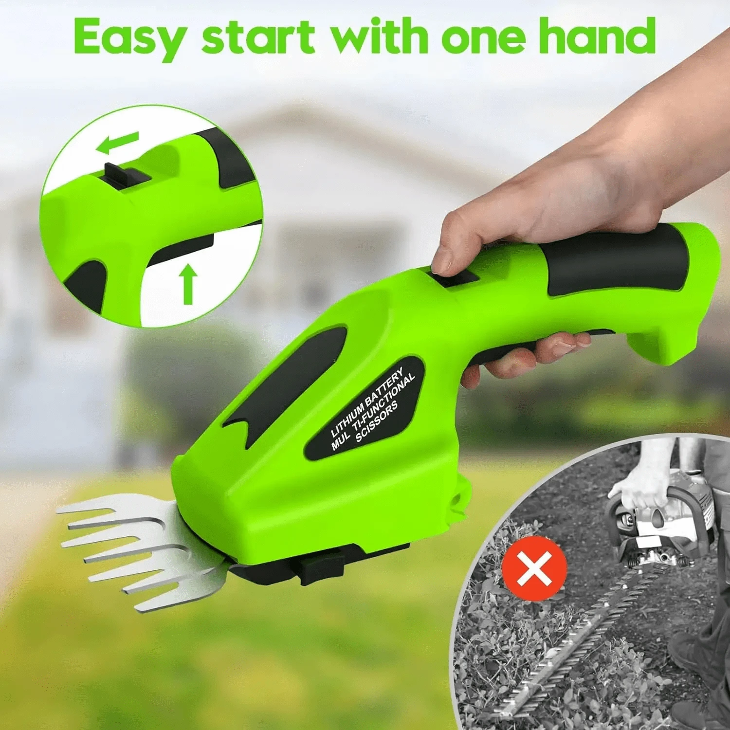 Rechargeable 2-In-1 Electric Handheld Hedge Trimmer - Effortlessly Trim ...