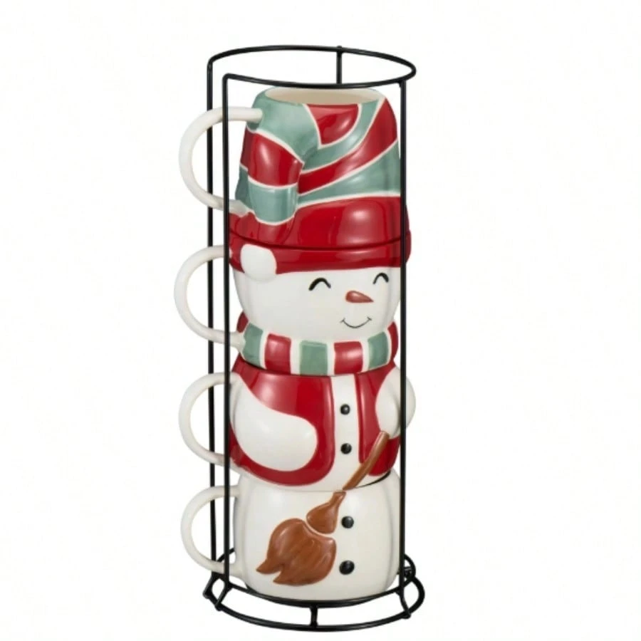 Holiday Time 12oz Gingerbread House Glazed Stoneware Ceramic Stacking ...