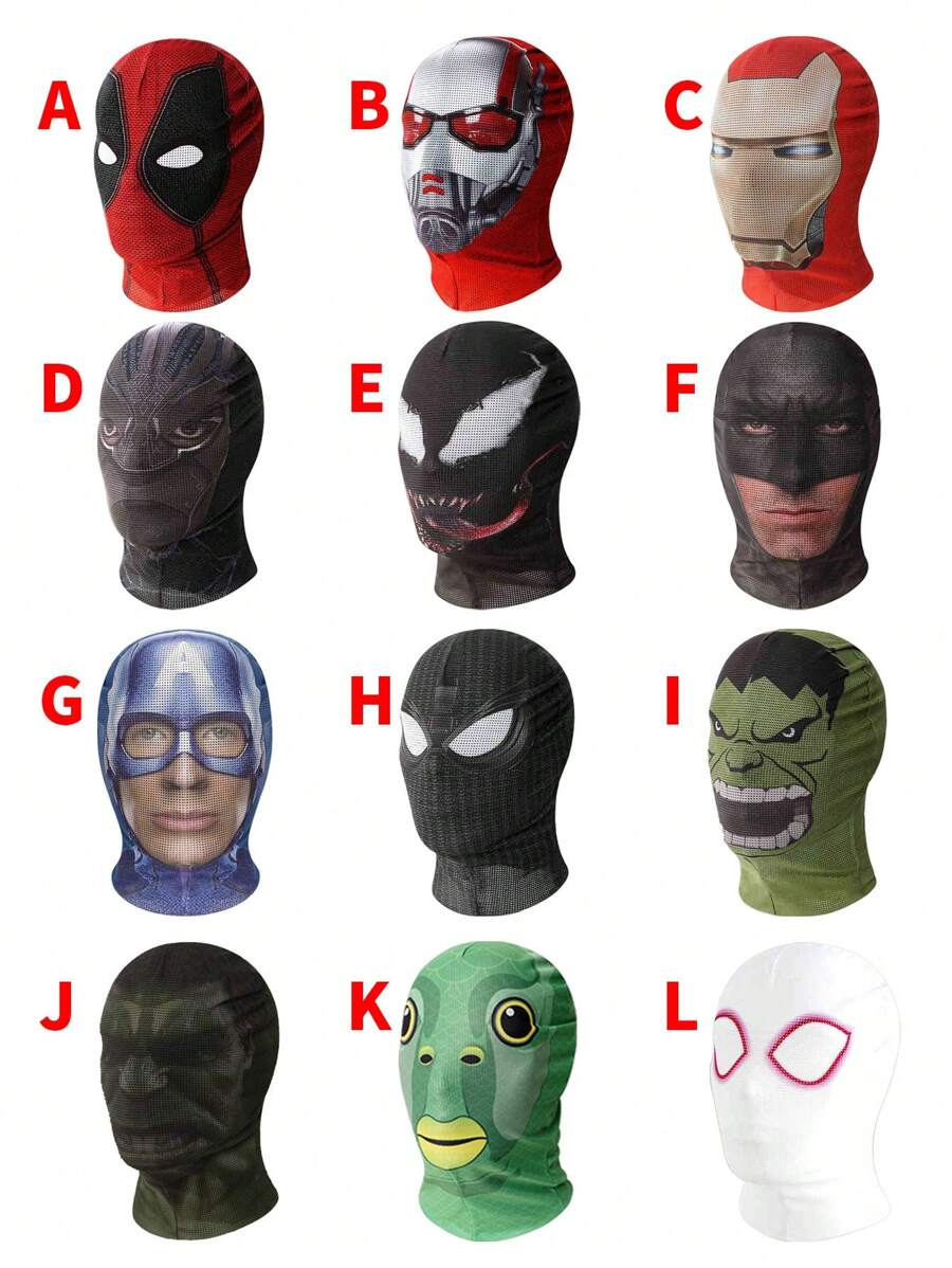 Disney Marvel Full Face Mask, Avengers Heroes Deadpool Villain Mask For ...