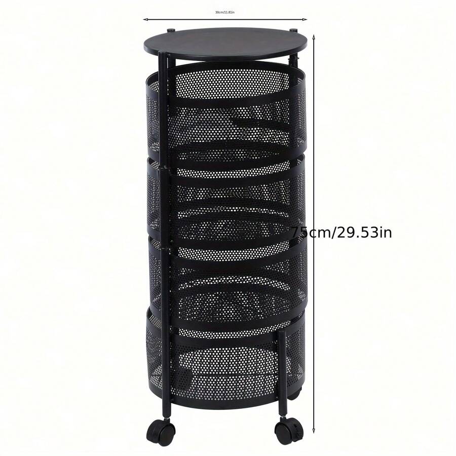 A Multi-Layer Round Storage Rack, Rotatable, Round Floor-Standing Multi ...