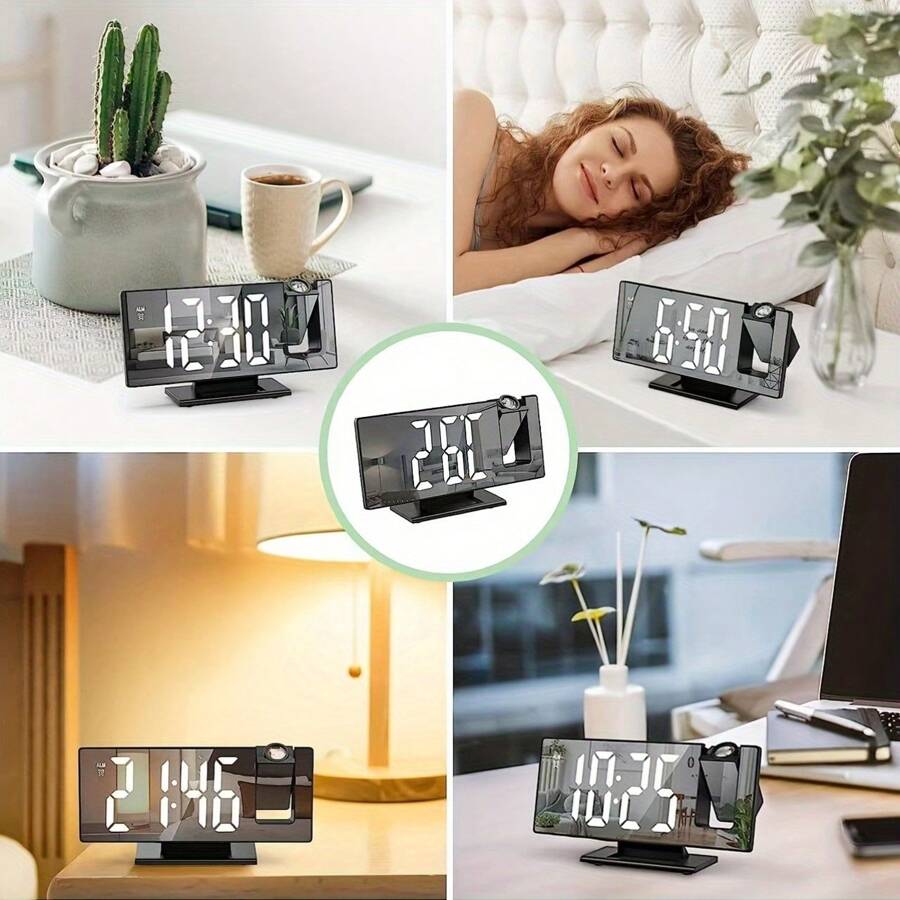 Multifunction LED Electronic Projector Clock With Color Display Desk ...