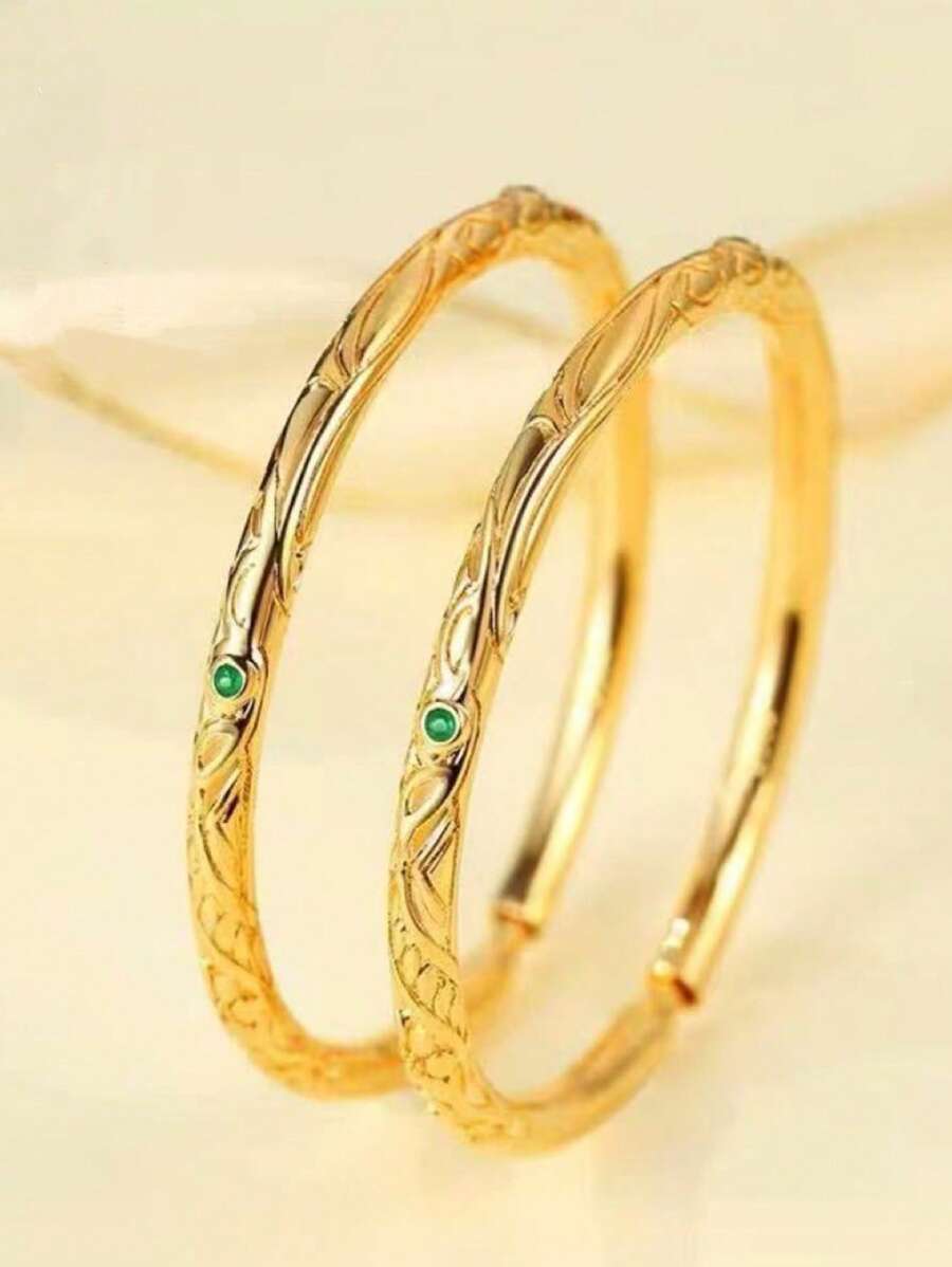 1pc Gold-Plated Nezha Cosmic Ring Bangle, Unisex Couples Design ...