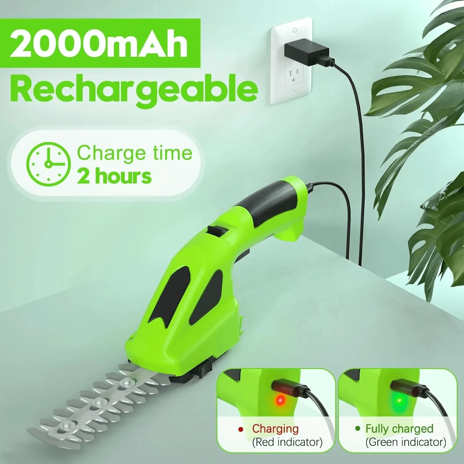 Rechargeable 2-In-1 Electric Handheld Hedge Trimmer - Effortlessly Trim ...