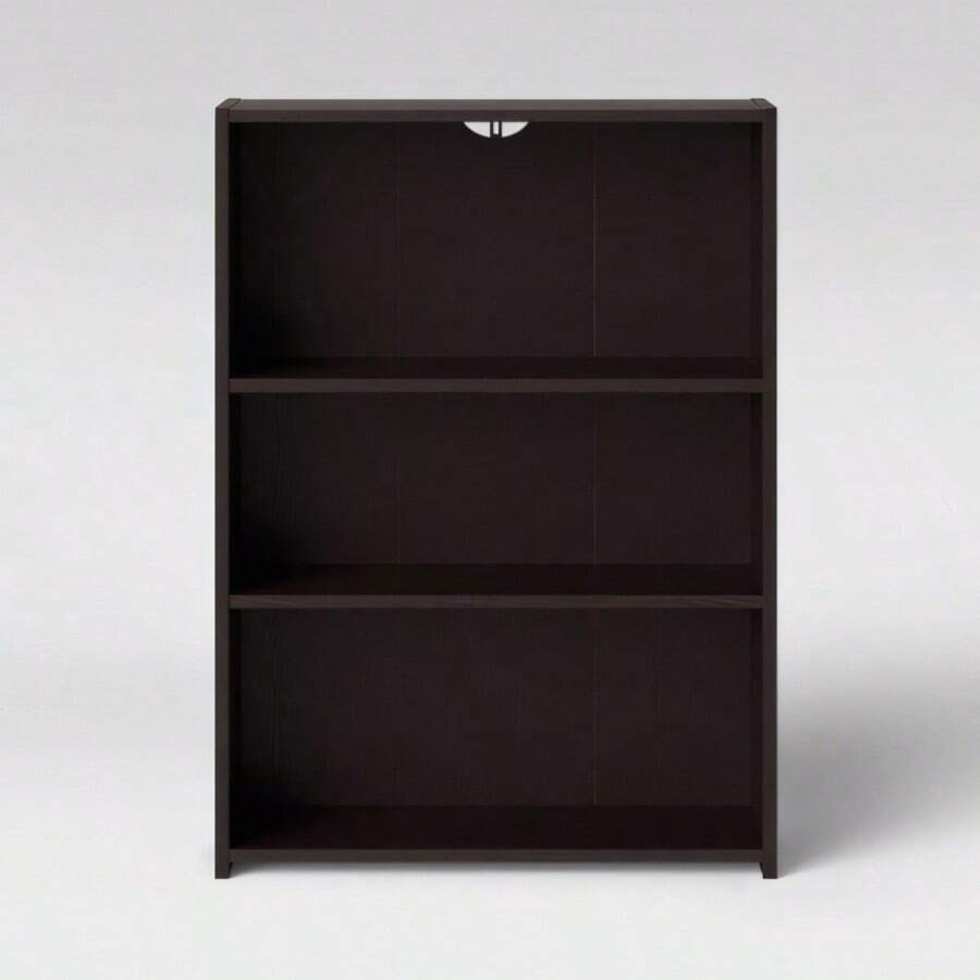 Mainstays 3-Shelf Bookcase With Adjustable Shelves, Brown/Black/White ...