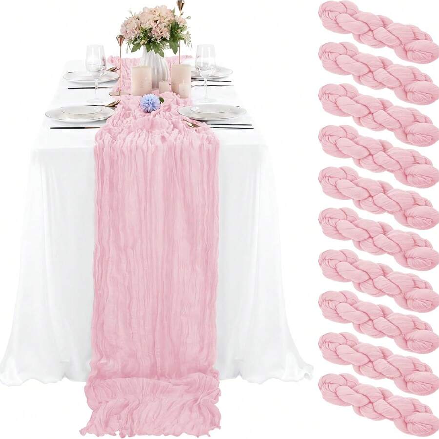 10pcs Cheese Chiffon Tablecloth, Bohemian Sheer Fabric Tablecloth ...
