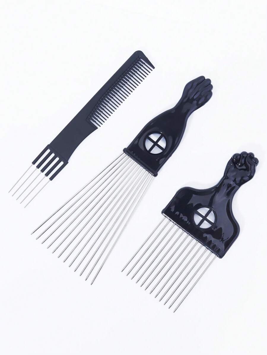 3pcs/Set African Style Metallic Hair Forks - ABS Plastic Handle ...