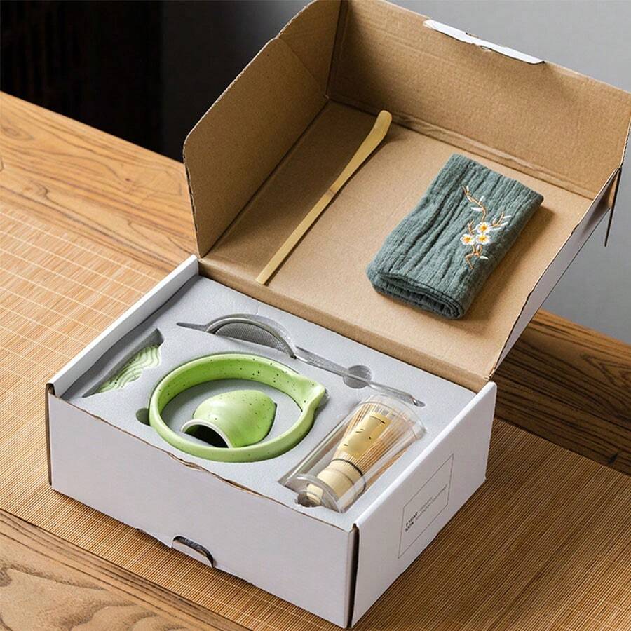 1pc Japanese Ceramic Matcha Bowl With Lip, Matcha Tea Set With Matcha 4 ...
