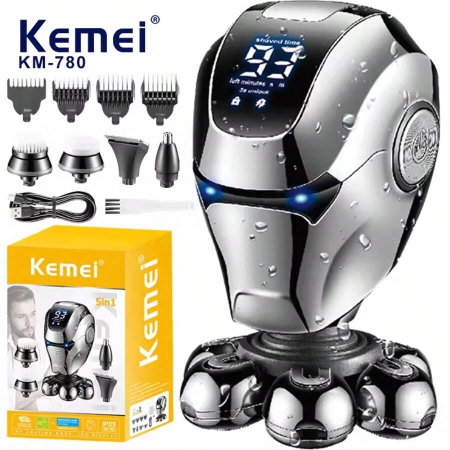 Kemei Head Electric Shavers For Bald Men Waterproof Bald Head Shaver 7 ...