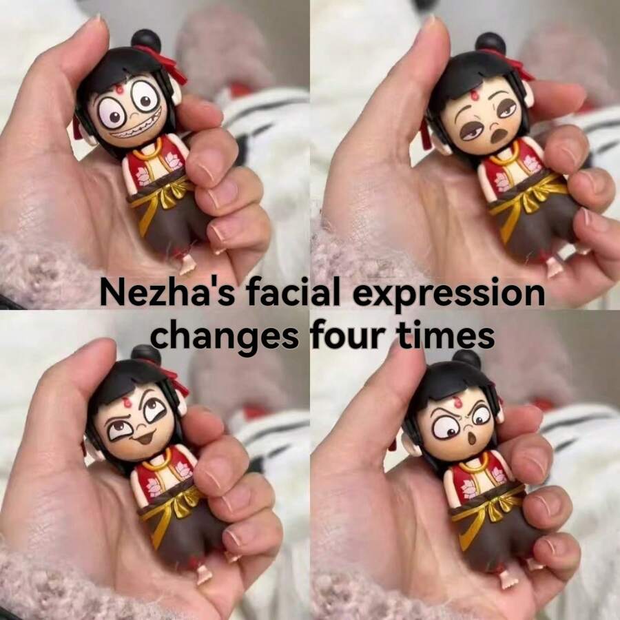 Nezha 2 Magical Boy Splash Water Pressing Face Change Nezha Doll ...