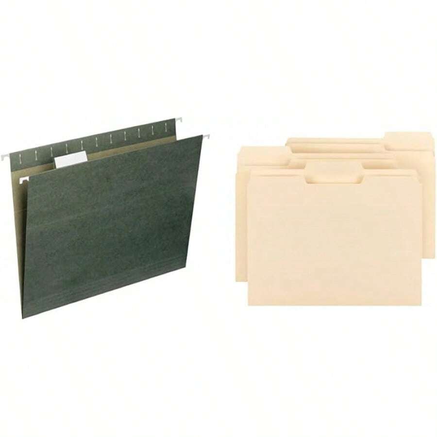 Standard Hanging File Folders (50 Count) And File Folders (100 Count ...