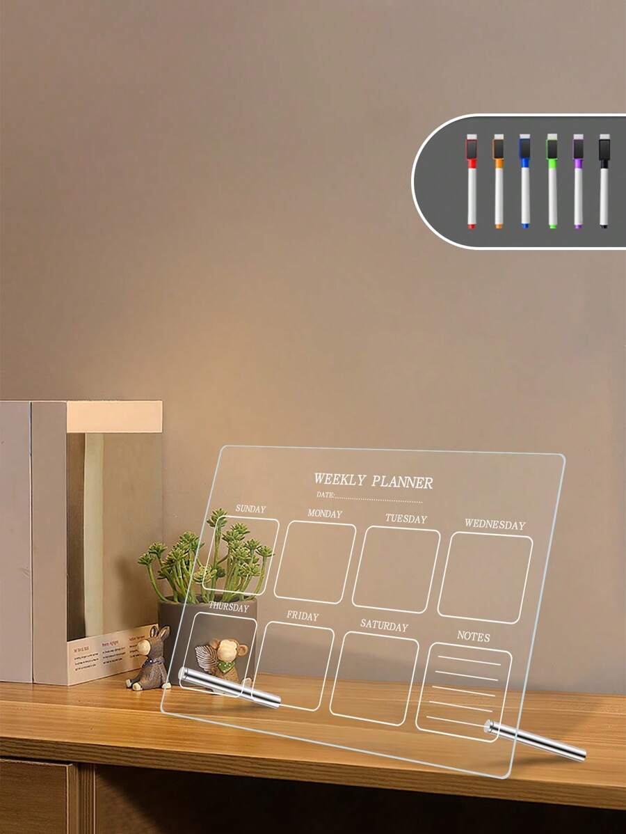 1pc Acrylic Whiteboard Transparent Memo Board For Office Desk, Dry ...