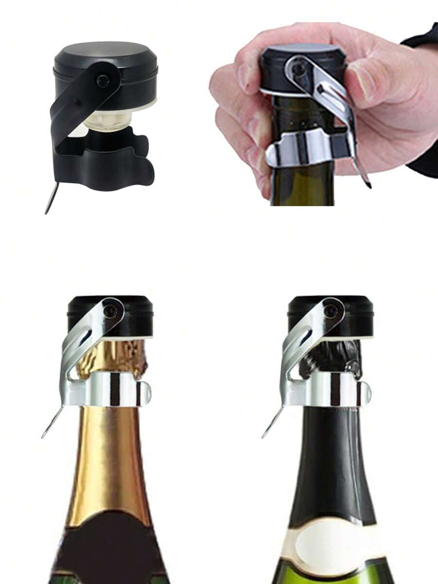 Champagne Stoppers Silvery Humanoid Handheld Bottle Mouth Champagne ...