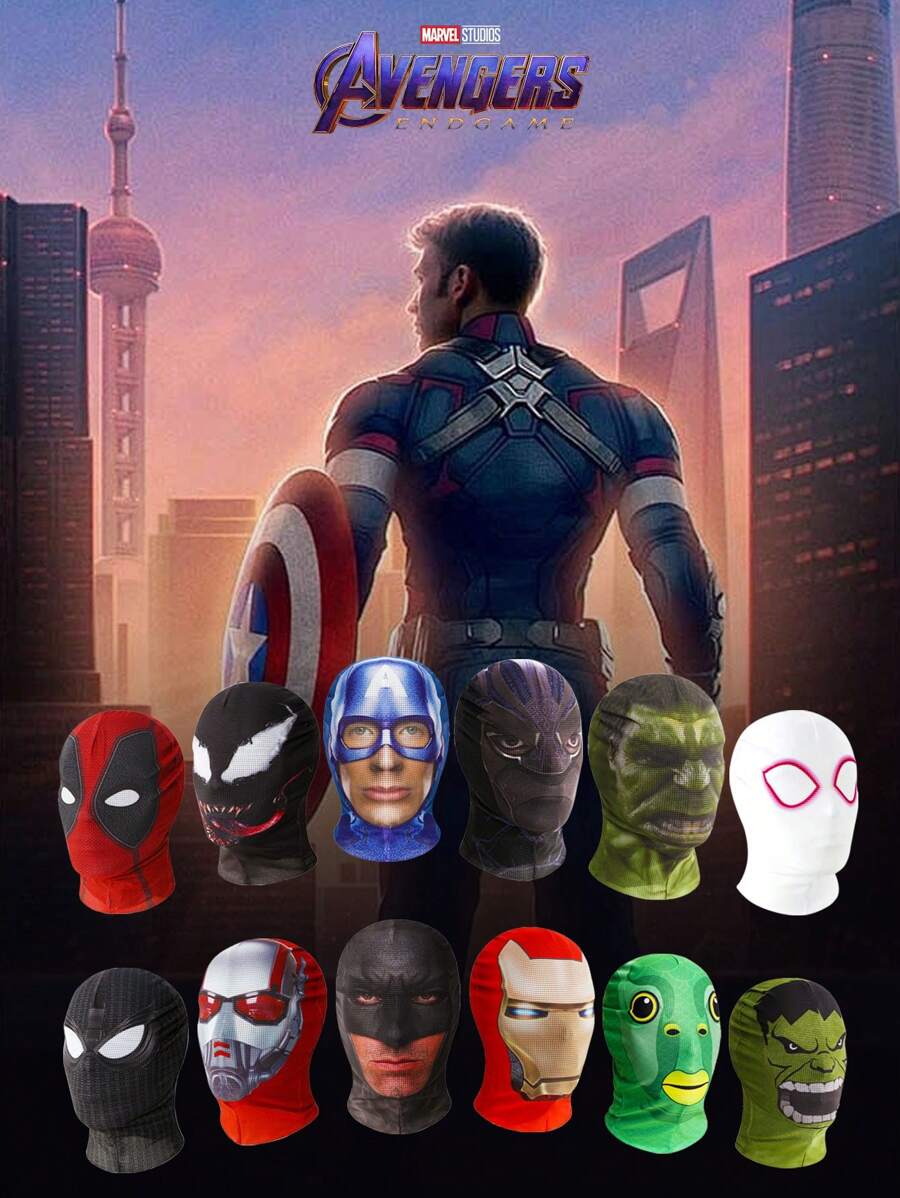 Disney Marvel Spider-Man Full Face Mask, Avengers Superhero Deadpool ...