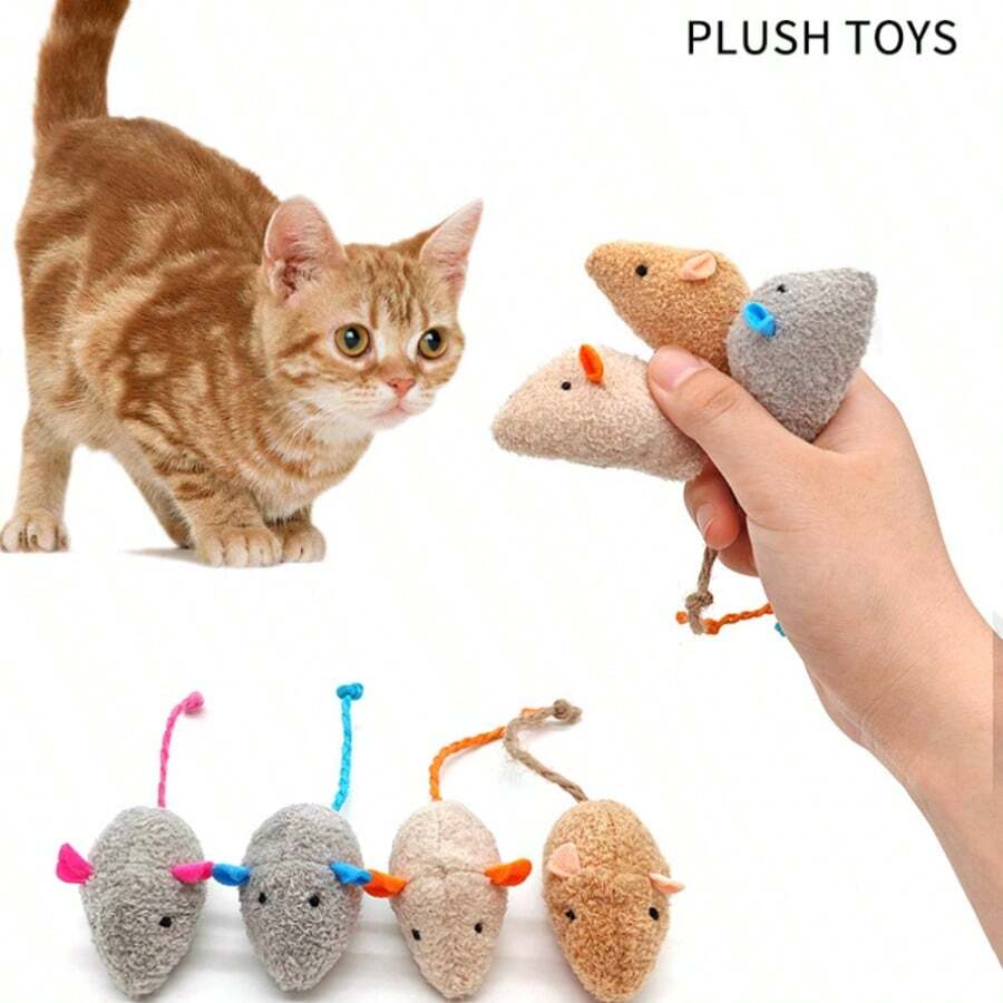 10pcs Pet Plush Mouse Simulation Mouse Catnip Nip Cat Toy Self Hi Cat Toy | SHEIN USA