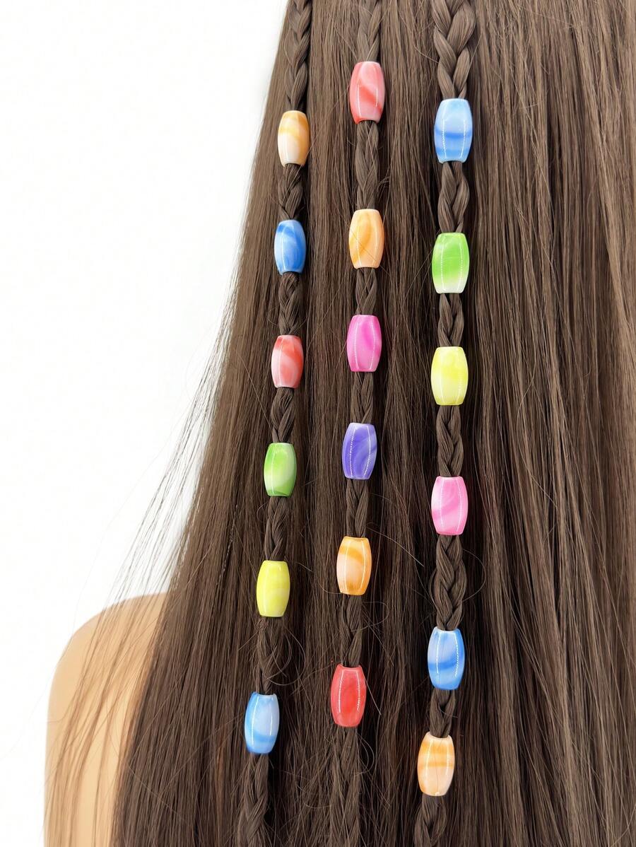 30pcs Hair Braids Beads Headwear Cute Candy Colors Plastic Summer ...