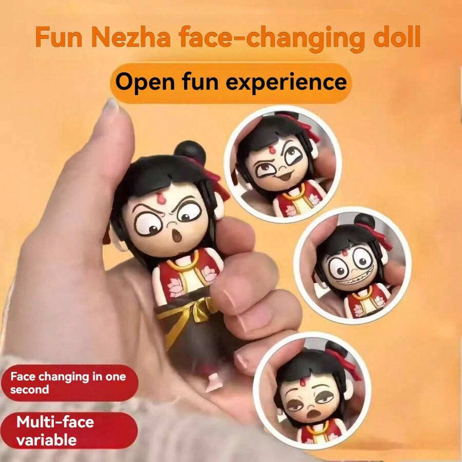 Nezha 2 Magical Boy Splash Water Pressing Face Change Nezha Doll ...