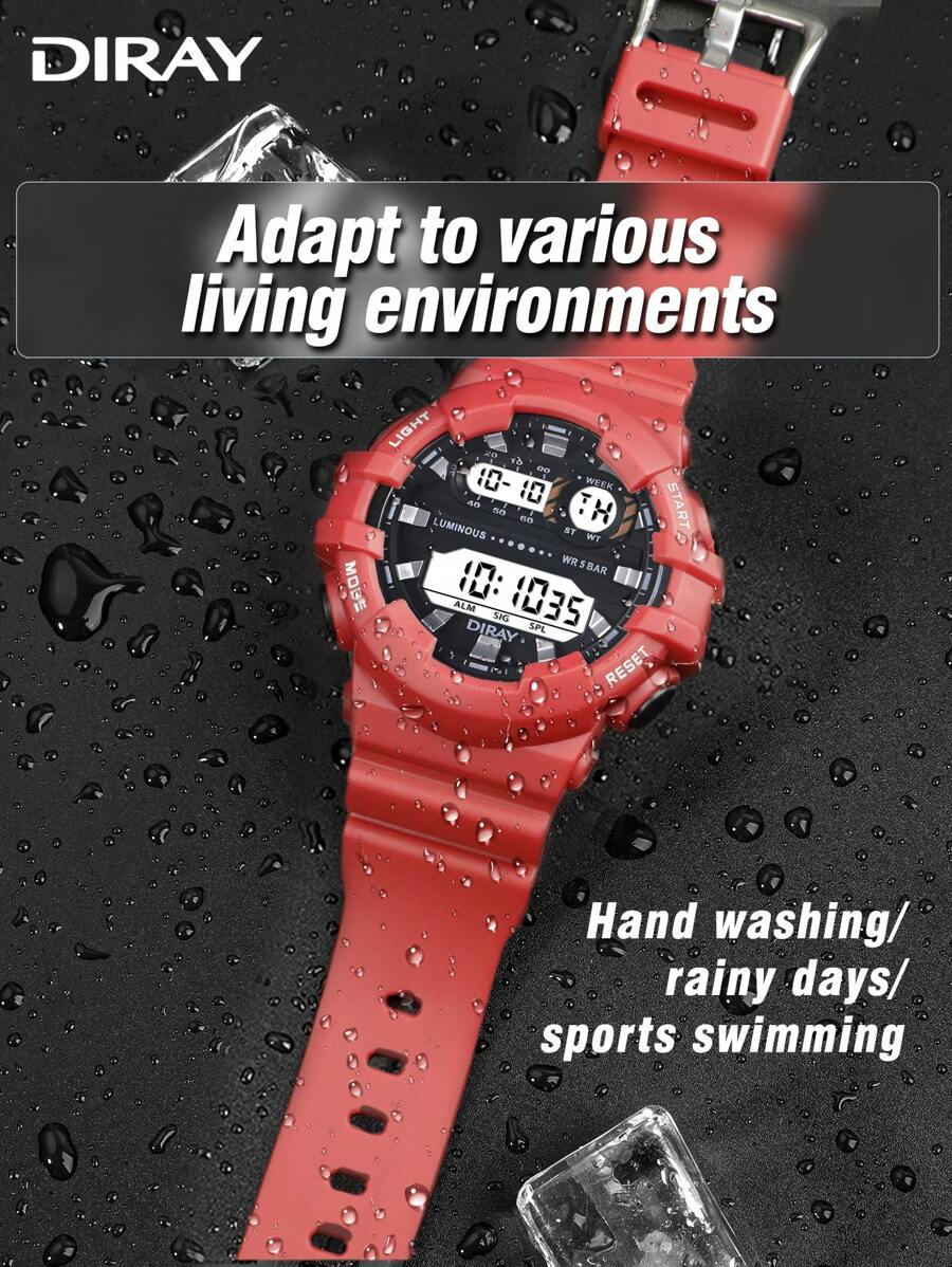 DIRAY DIARY 2025 Numeric Watch, 5ATM Waterproof, Luminous, Alarm ...