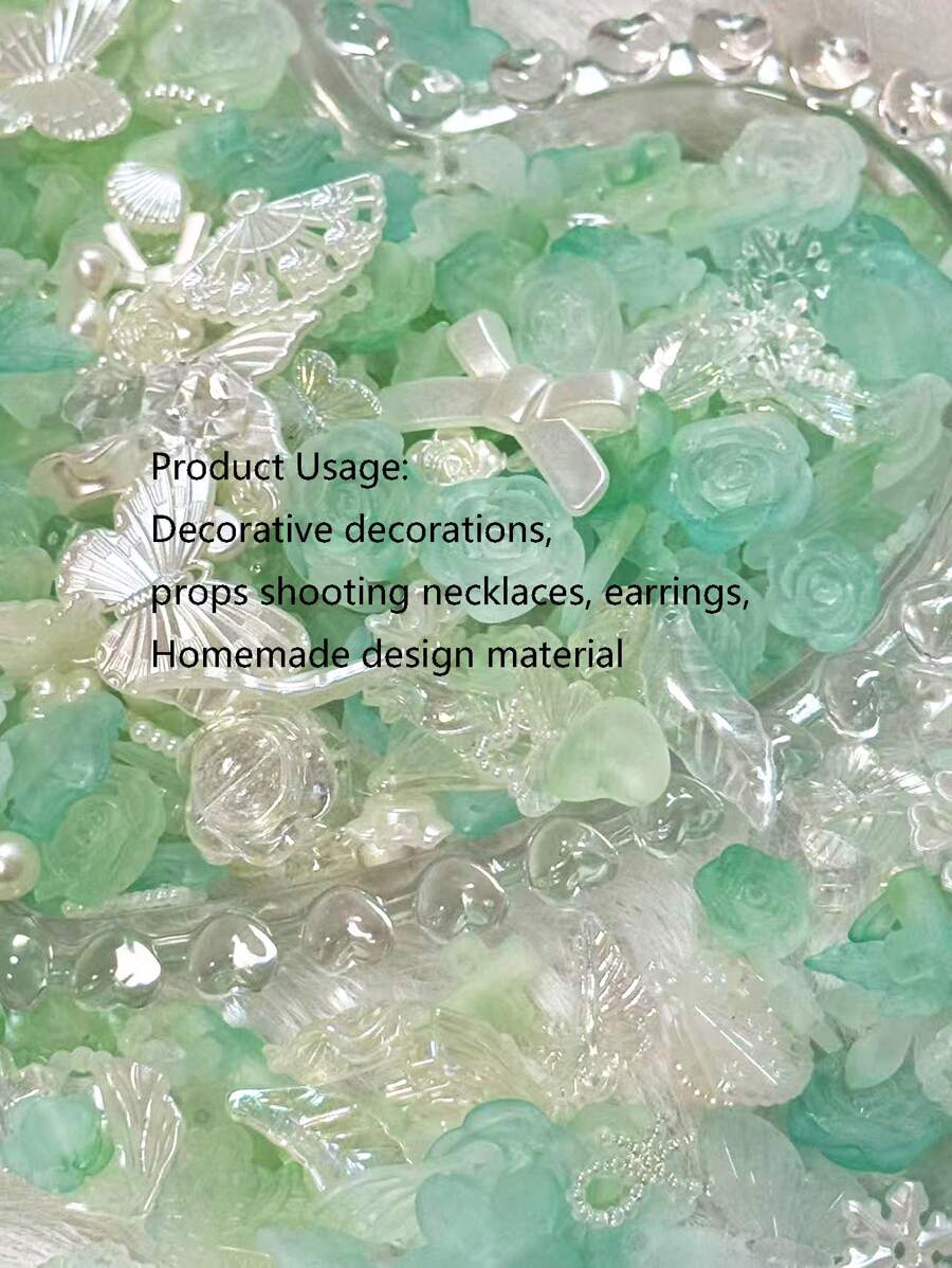 A Bag Of Spring Mint Mambo Series Mixed Decorations, Bows, Pearl DIY ...