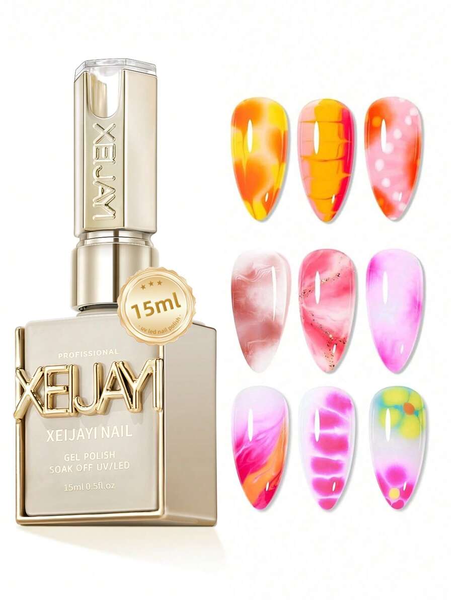 XEIJAYI XEIJAYI 15ml Blooming Glue Gel Nail Polish UV LED Soak Off Top Gel Glossy Sealer Shiny ...