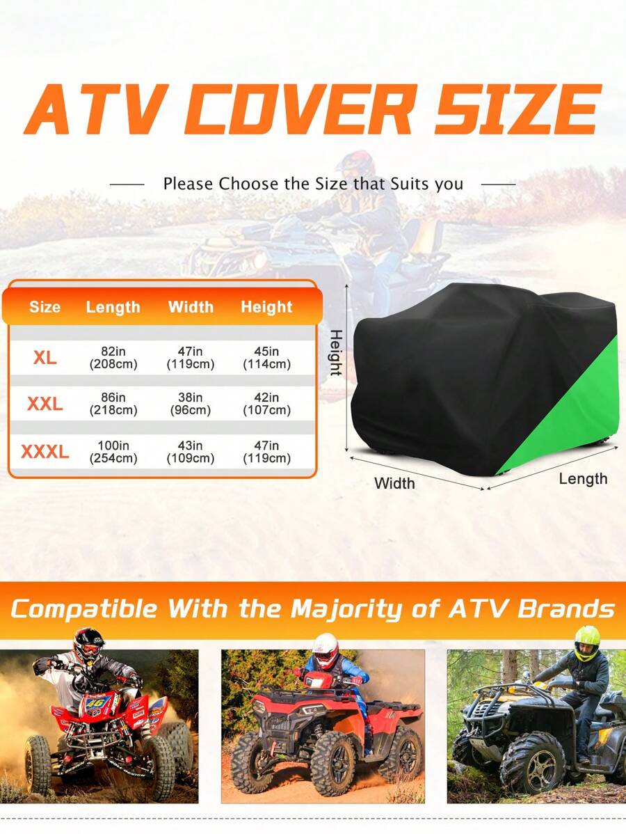 4-Wheel All Terrain Vehicle Cover, Heavy Duty Waterproof Beach Buggy ...