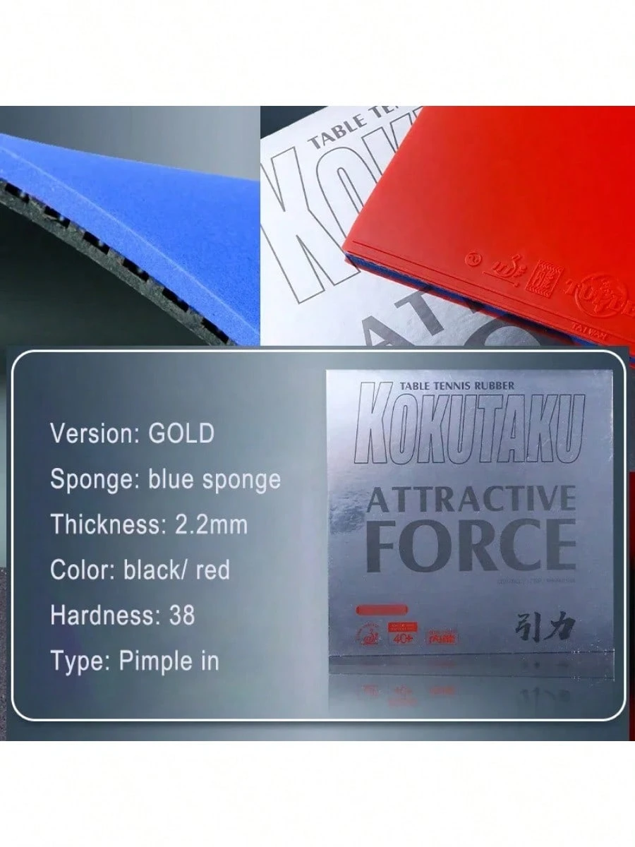 KOKUTAKU ATTRACTIVE FORCE Table Tennis Rubber Sheet Pimples In ...