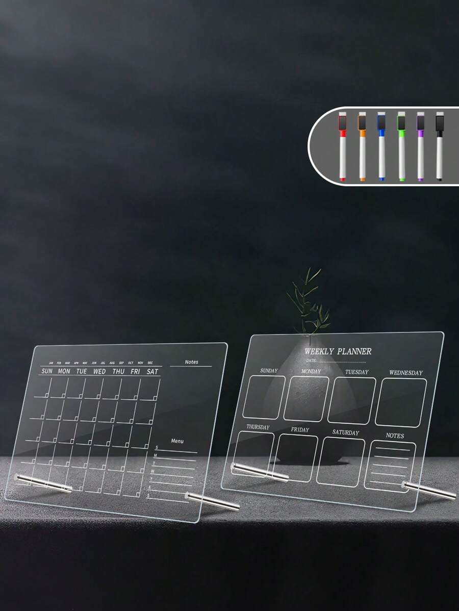 1pc Acrylic Whiteboard Transparent Memo Board For Office Desk, Dry ...